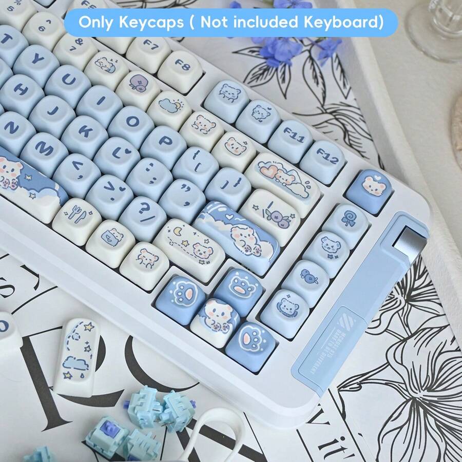5-Side Sublimated PBT Keycaps, Gradient 2-Color Injection Molding Ice ...