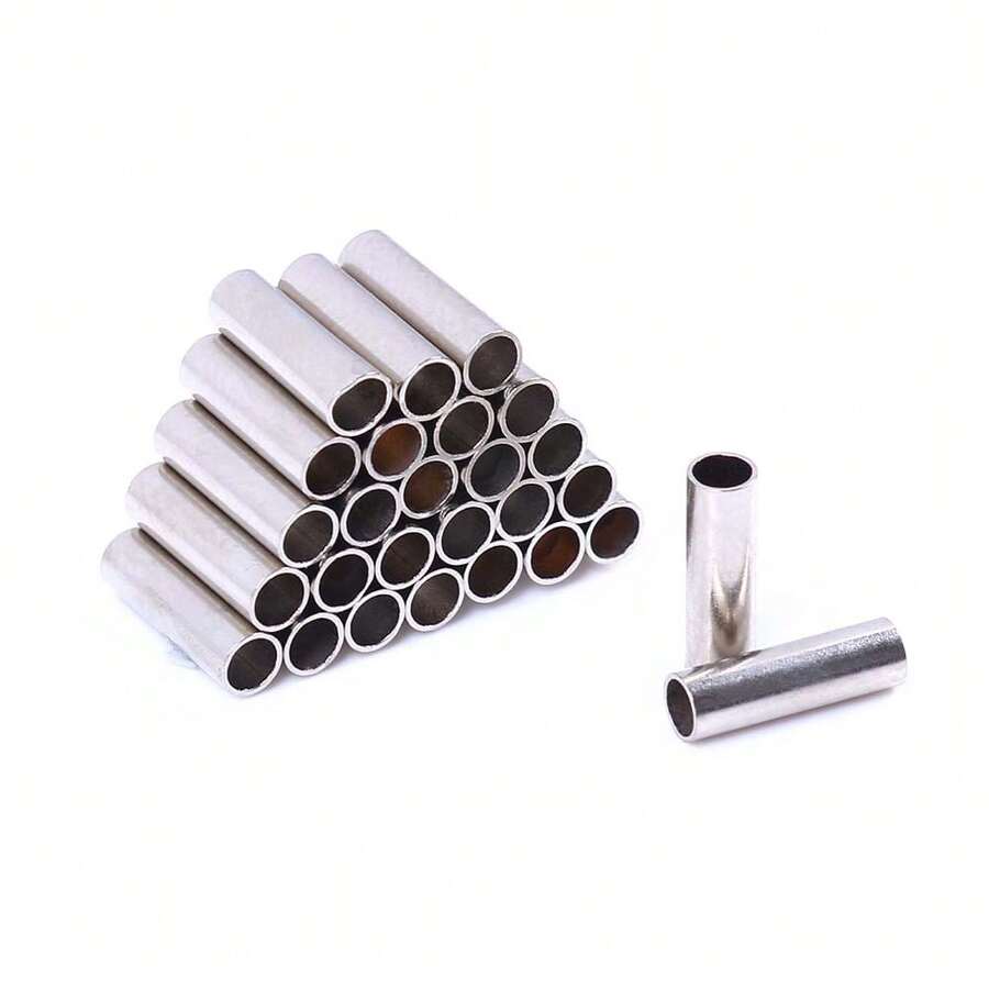 50PCS/Bag Single Barrel Crimping Sleeves Fishing Line Wire Leader ...