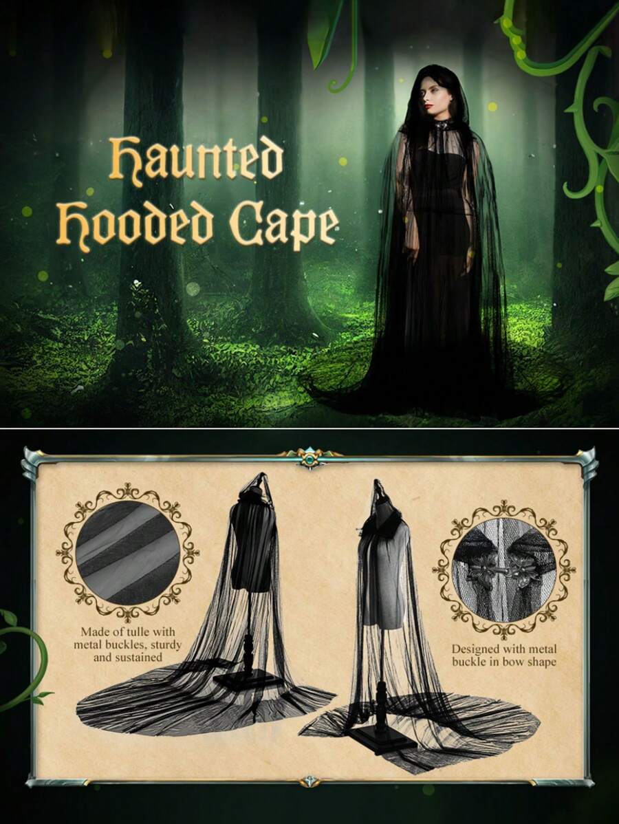 1pc Women Hood Tulle Cape Cloak Wedding Bridals Floor Length Soft Mesh ...