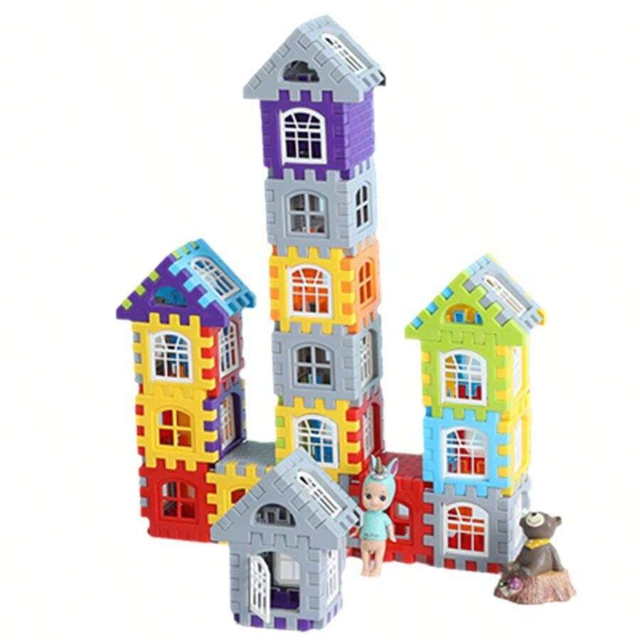 Large House Building Blocks, Plastic Interlocking Building Set With ...