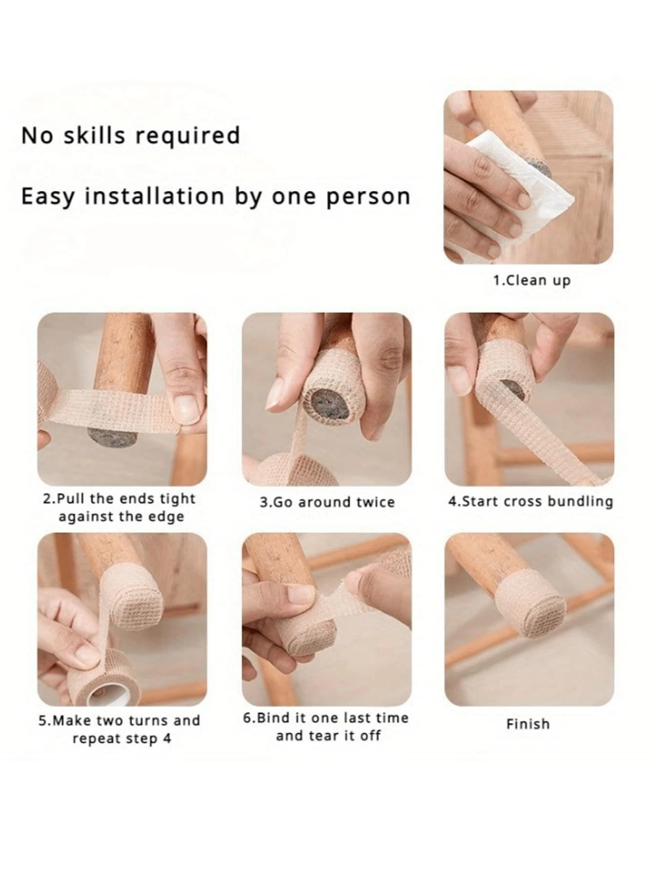 3PCS Self-Adhesive Non-Slip Table And Chair Bandage For Home Use ...