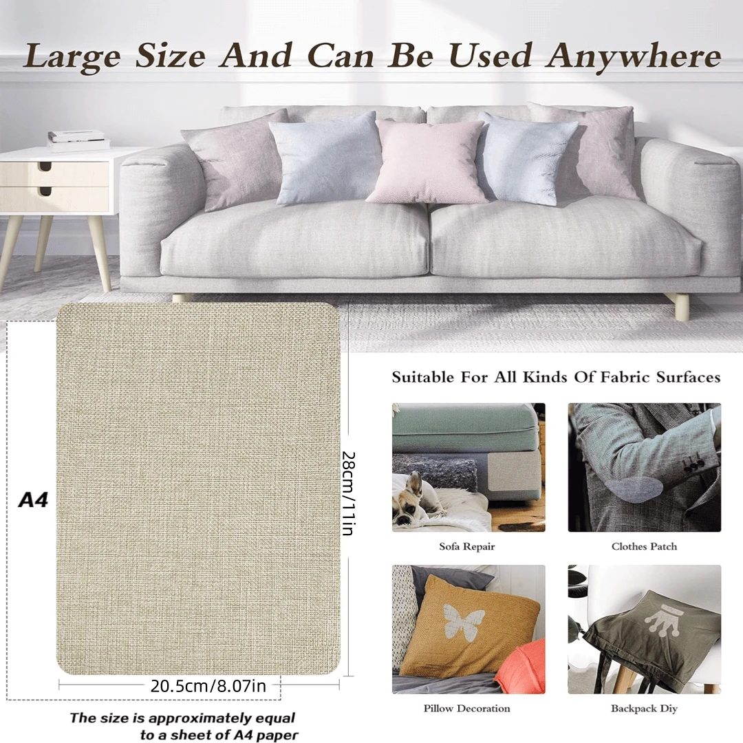 Coarse Linen Patch, Self-Adhesive Linen Fabric Patch, 20.5x28cm Size ...