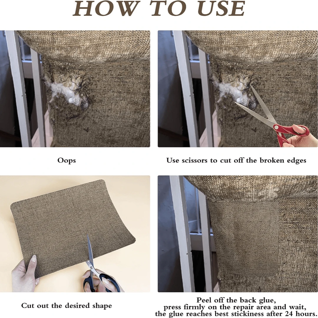 Coarse Linen Patch, Self-Adhesive Linen Fabric Patch, 20.5x28cm Size ...