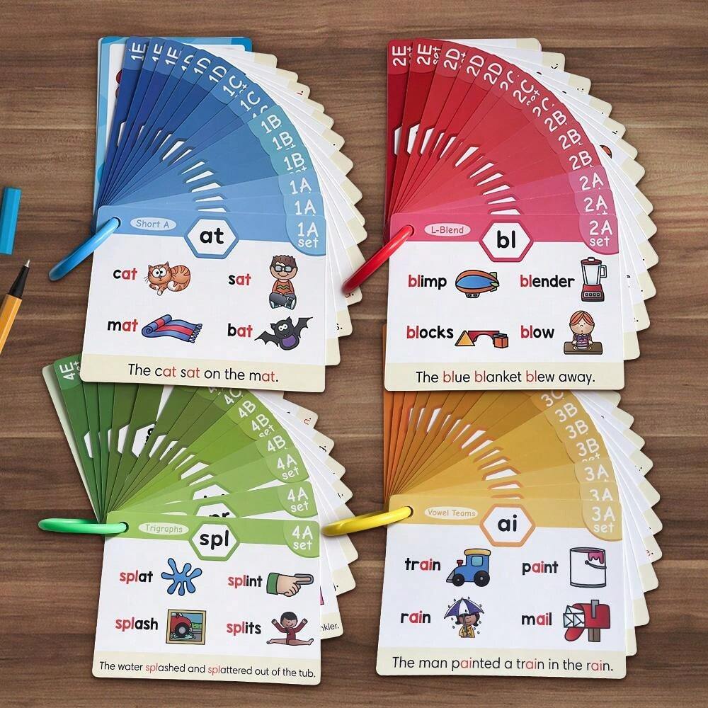 118 Groups English Phonics Flashcards For Kids Baby Learning English ...