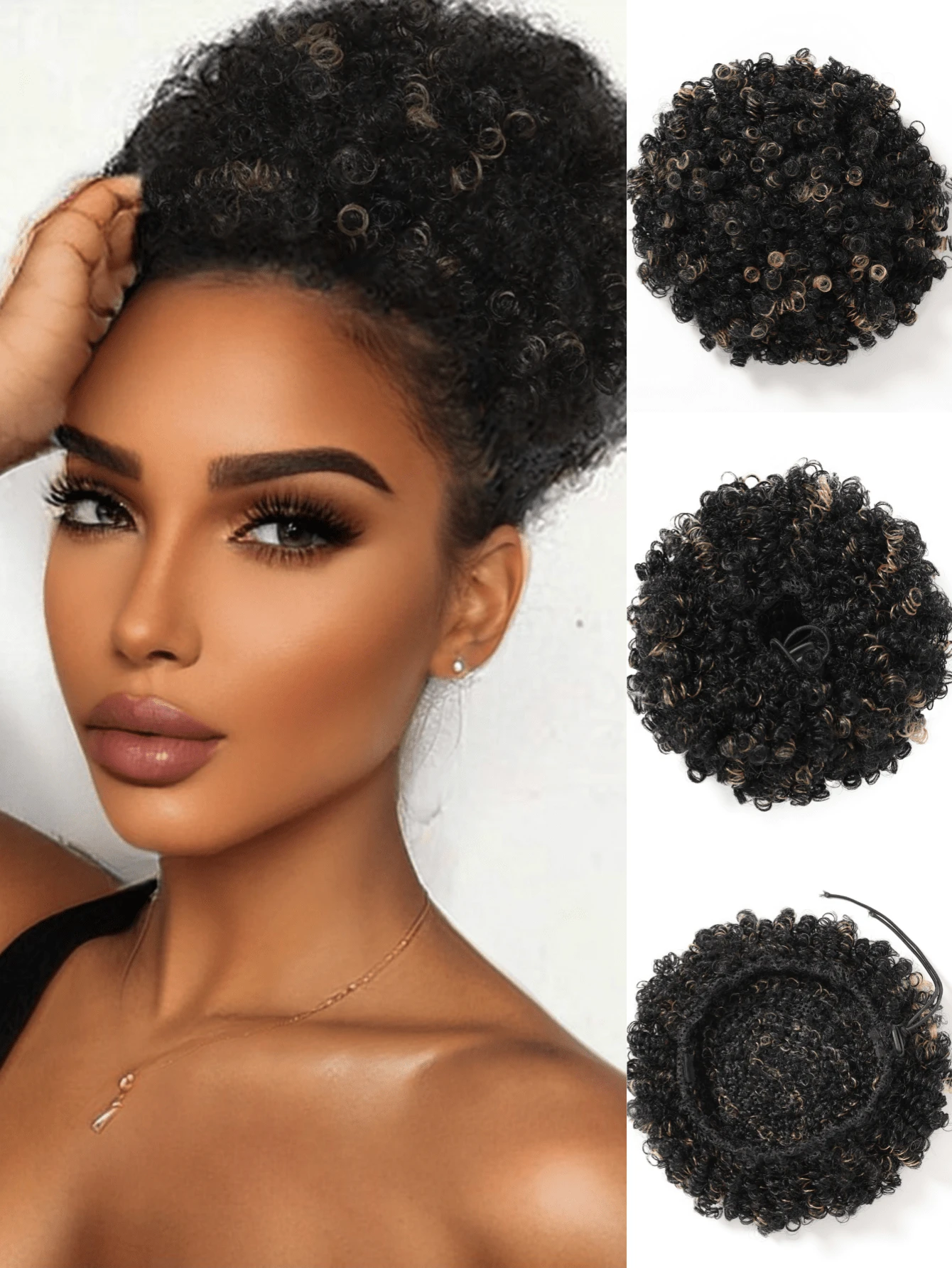 Chic Afro Puff Drawstring Ponytail - Lightweight 60g Clip-On, Kinky ...
