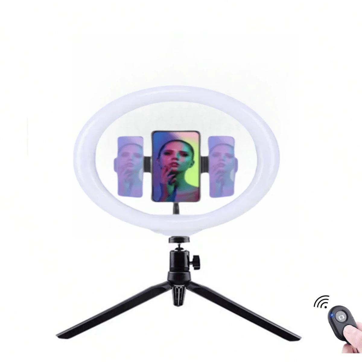 10 Inch RGB Ring Light With Remote: Adjustable Height Table Frame For ...