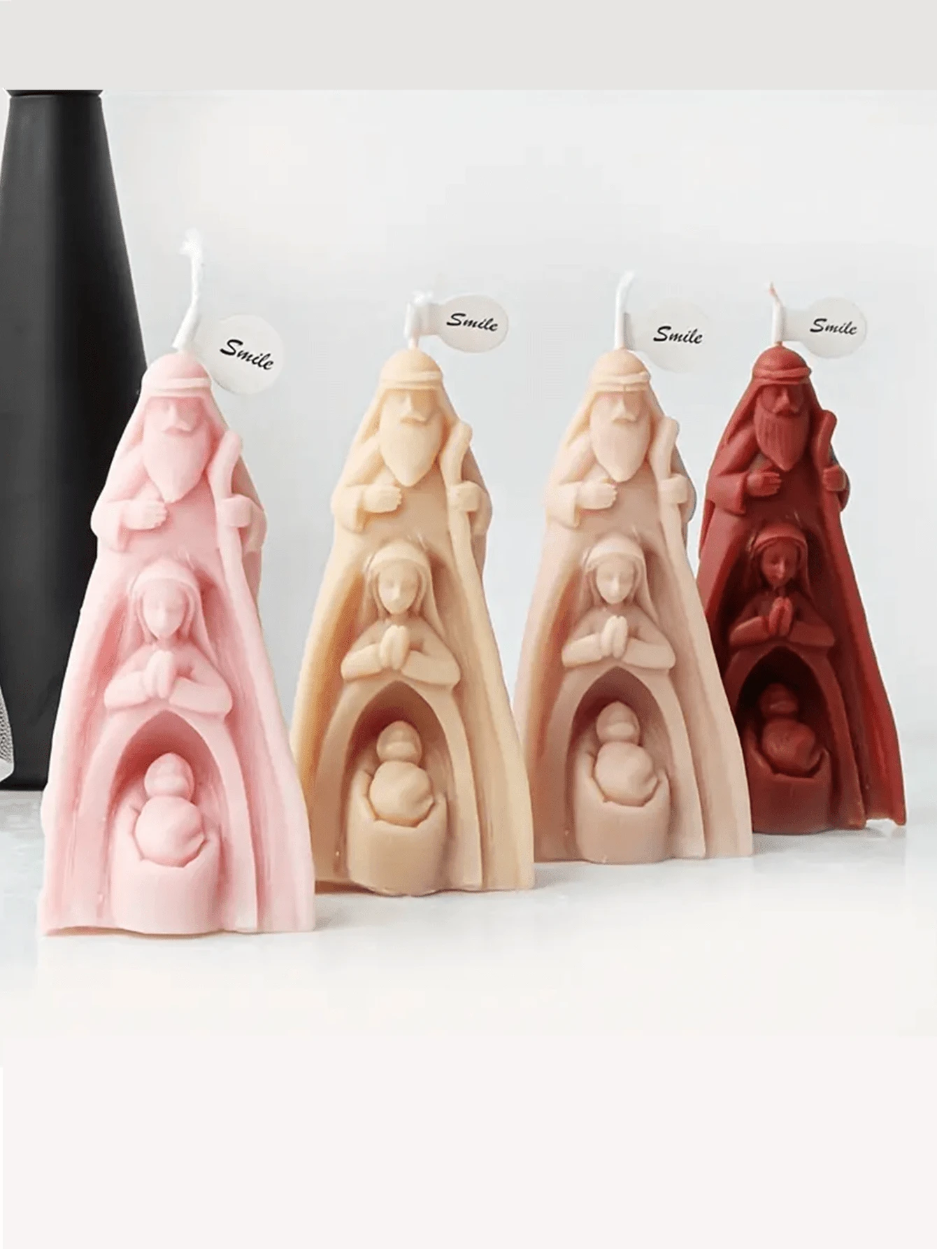 Religious Virgin Mary Candle Silicone Mold Trio Maria And Jesus Born ...