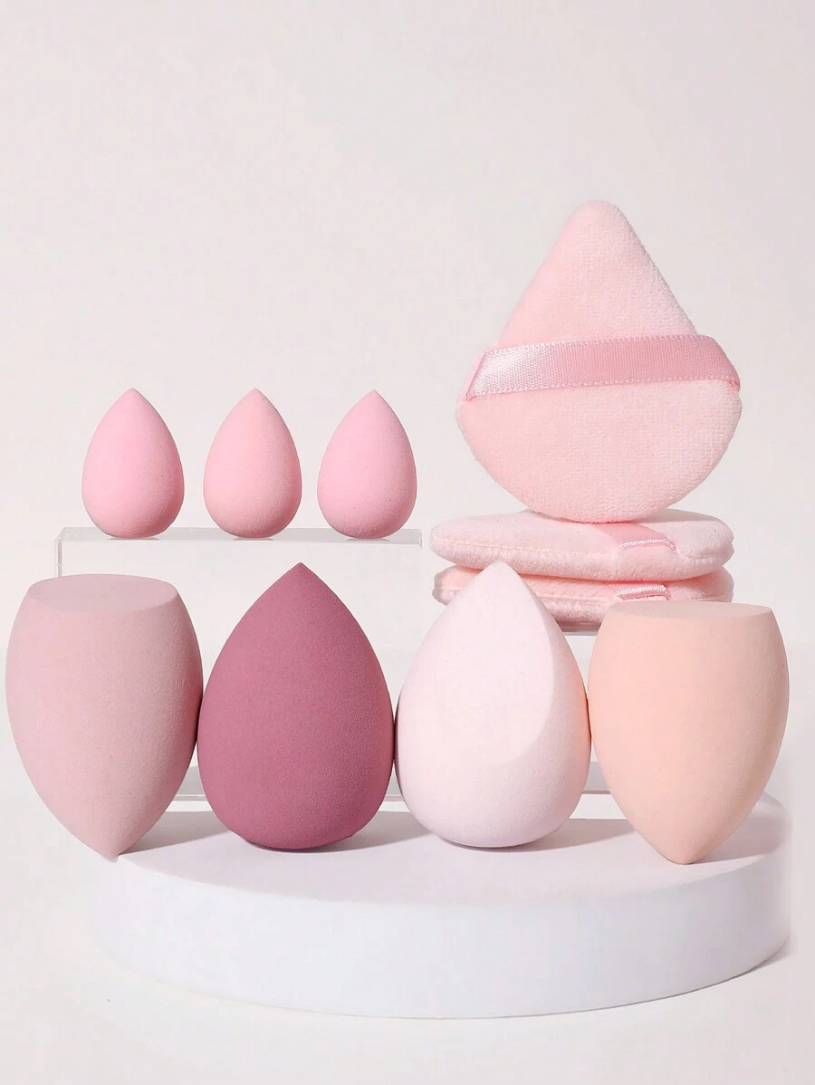 10pcs Makeup Brush Set For Beginners - Includes 4 Beauty Sponges For ...