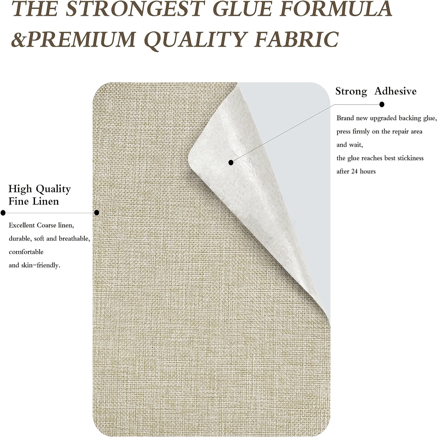 Coarse Linen Repair Patch, Self-Adhesive Linen Fabric Patch, 20.5x28cm ...