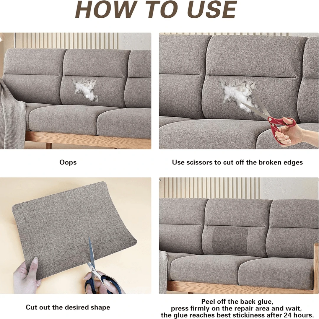 Coarse Linen Repair Patch, Self-Adhesive Linen Fabric Patch, 20.5x28cm ...