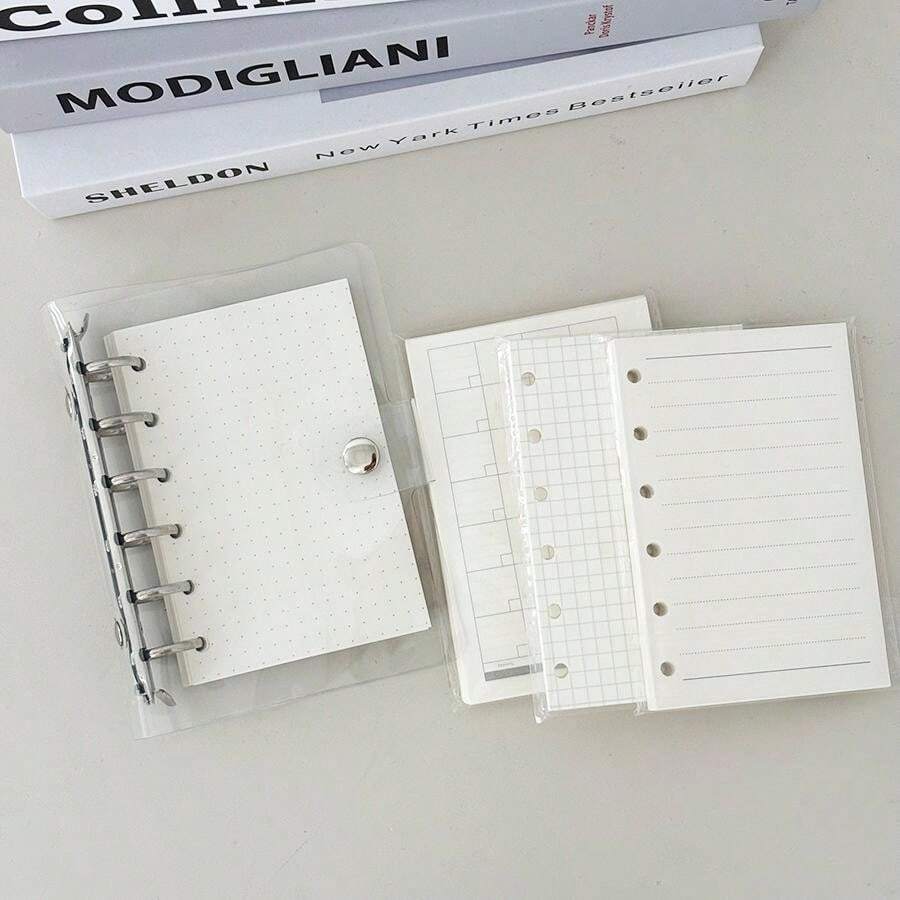 A7 Clear Binder Notebook, Monthly/Dot/Gird/Line Binder Diary,A7 Ring ...