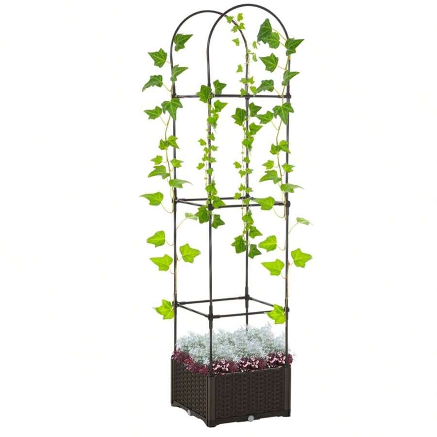 1Pack Raised Garden Bed Planter Box With Trellis, Self-Watering Tomato ...
