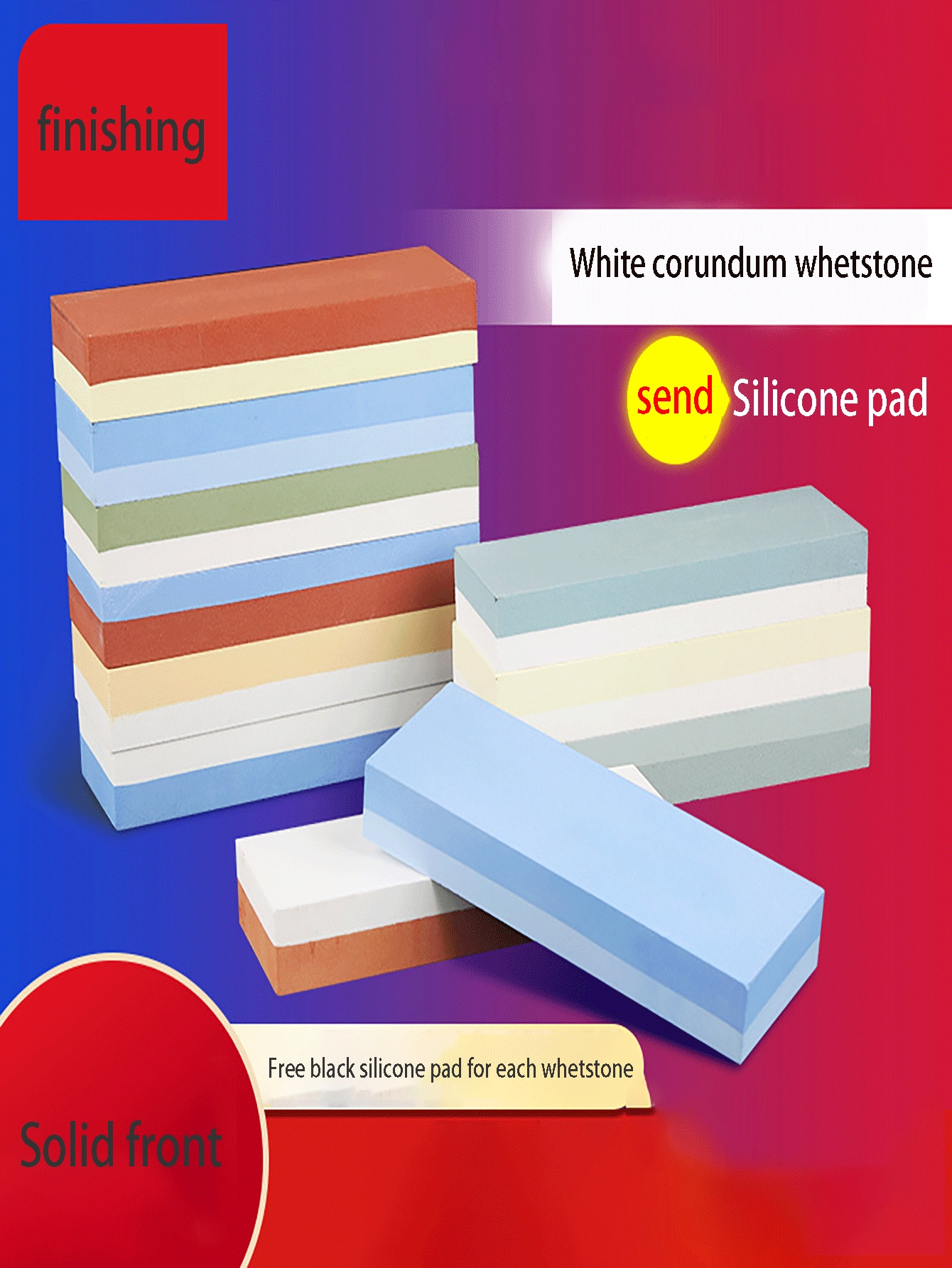 White Corundum Dual-Sided Oil Stone Sharpening Kit For Home Kitchen And ...