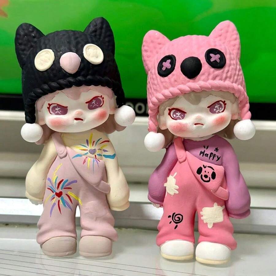 1pc Colorful Plaster Doll/Puppet, DIY Handpainted Figure With 'Dora And ...