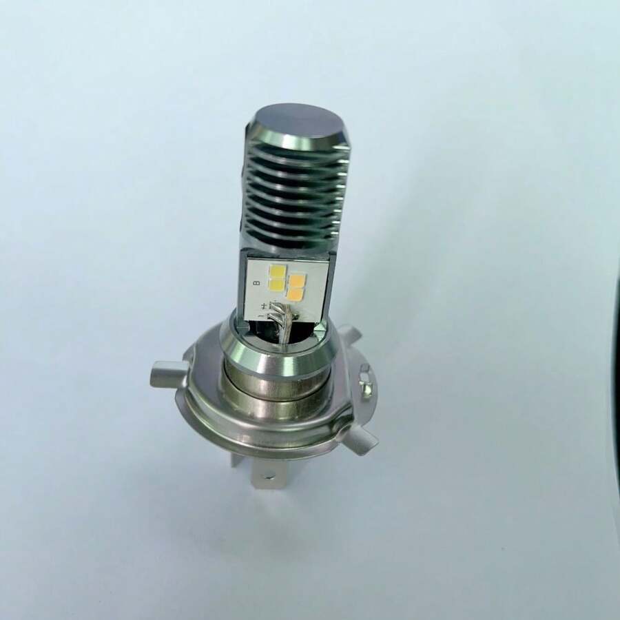 1 st geel + wit licht motorfiets koplamp lamp H4 LED scooter ...