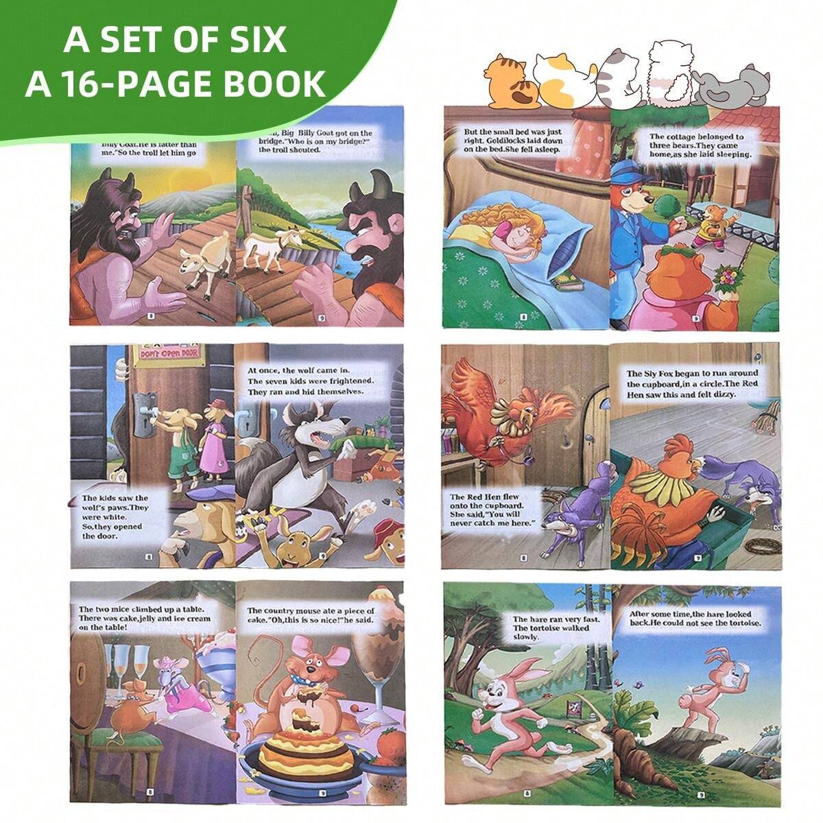 1 Set Of 6 English Story Books, Featuring Six Different Stories - Six ...