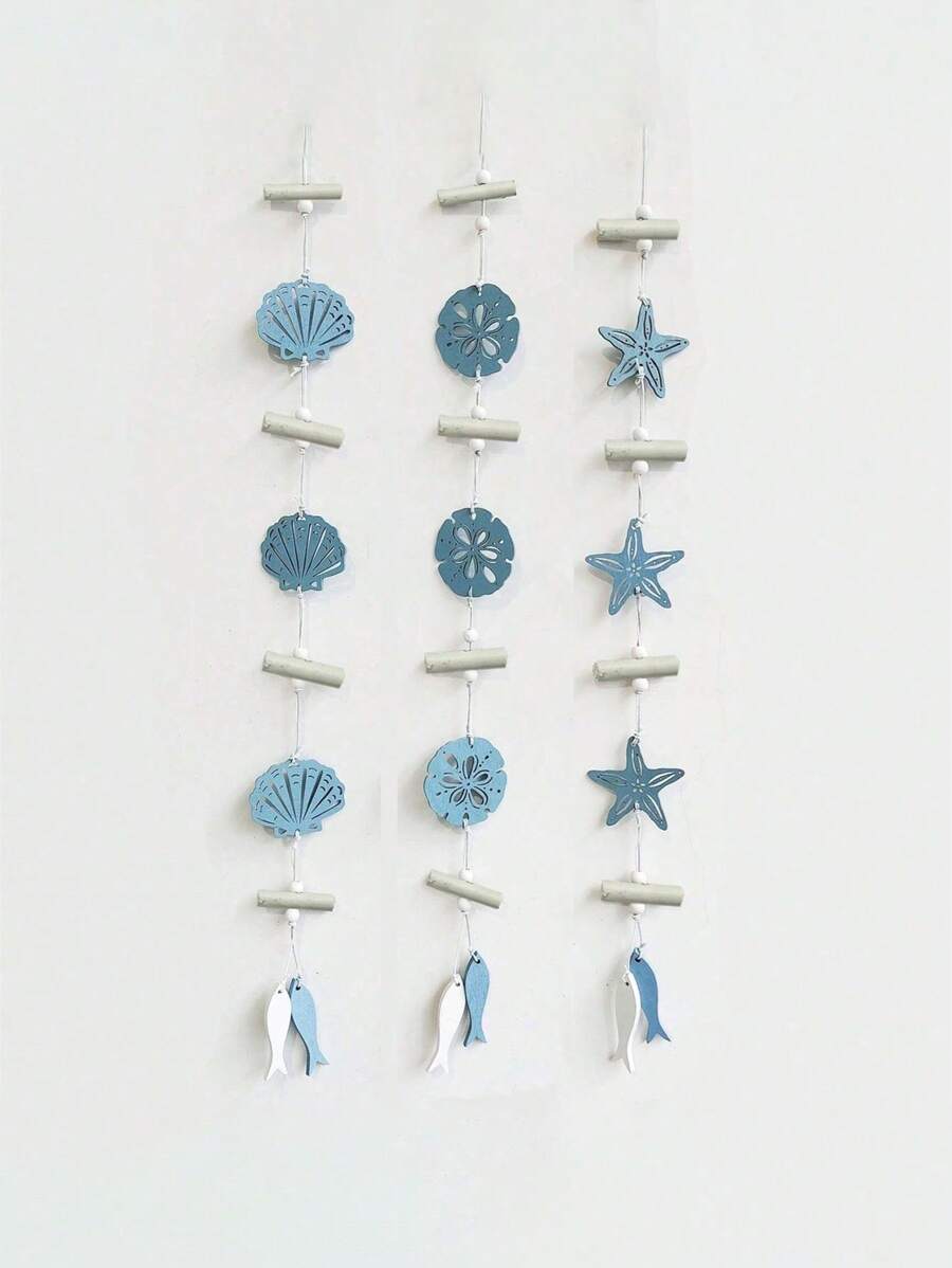 1pc Ocean Style Wooden Home Decorations, Wood Carving Hollow Shells ...