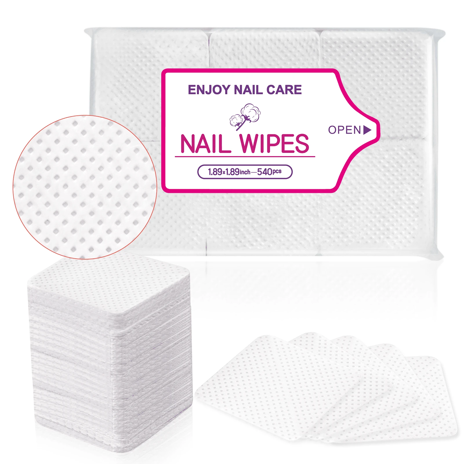 540 Pieces Of Lint Free Nail Wipes, Nail Polish Removal Pad Eyelash ...