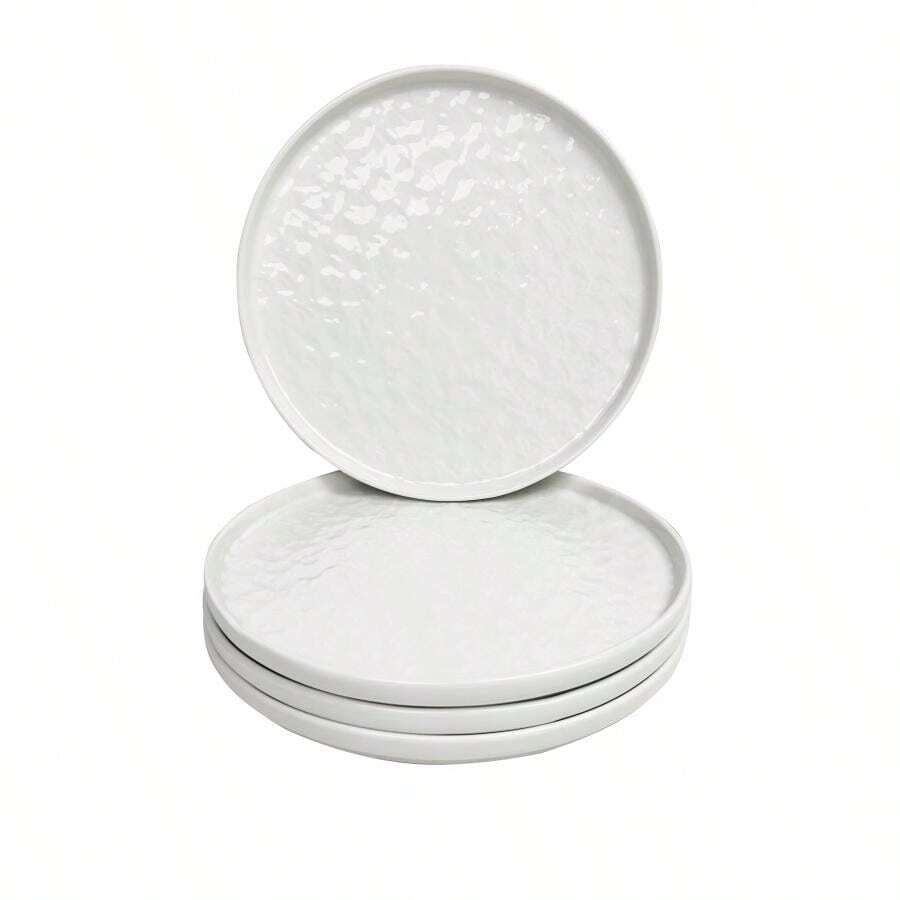10.25 Inch-White Ceramic Plate, Set Of 4 Porcelain Plates, Microwave ...