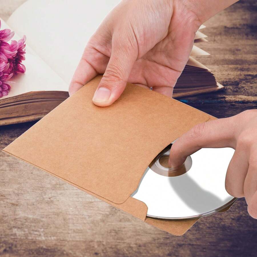 5pcs CD Cover Kraft Paper DVD Cover Blank CD Paper Cardboard CD Kraft ...