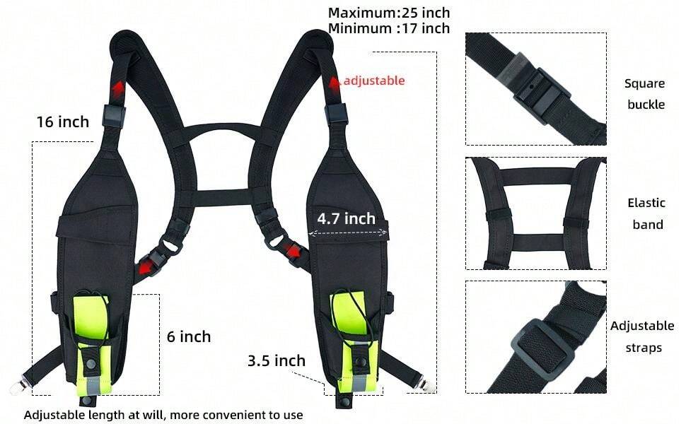 1pc Universal Double Radio Shoulder Harness Holster, Two Way Walkie ...