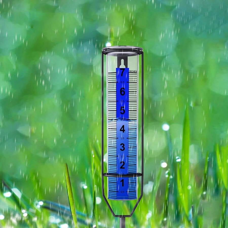 7-Inch Plastic Rain Gauge With Large Numbers, Outdoor Garden Rain Meter ...