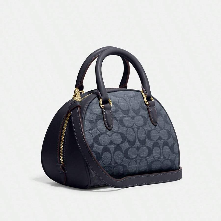 Coach Sydney Satchel Handbag Small Bag In Signature Chambray,2-Way Wear ...