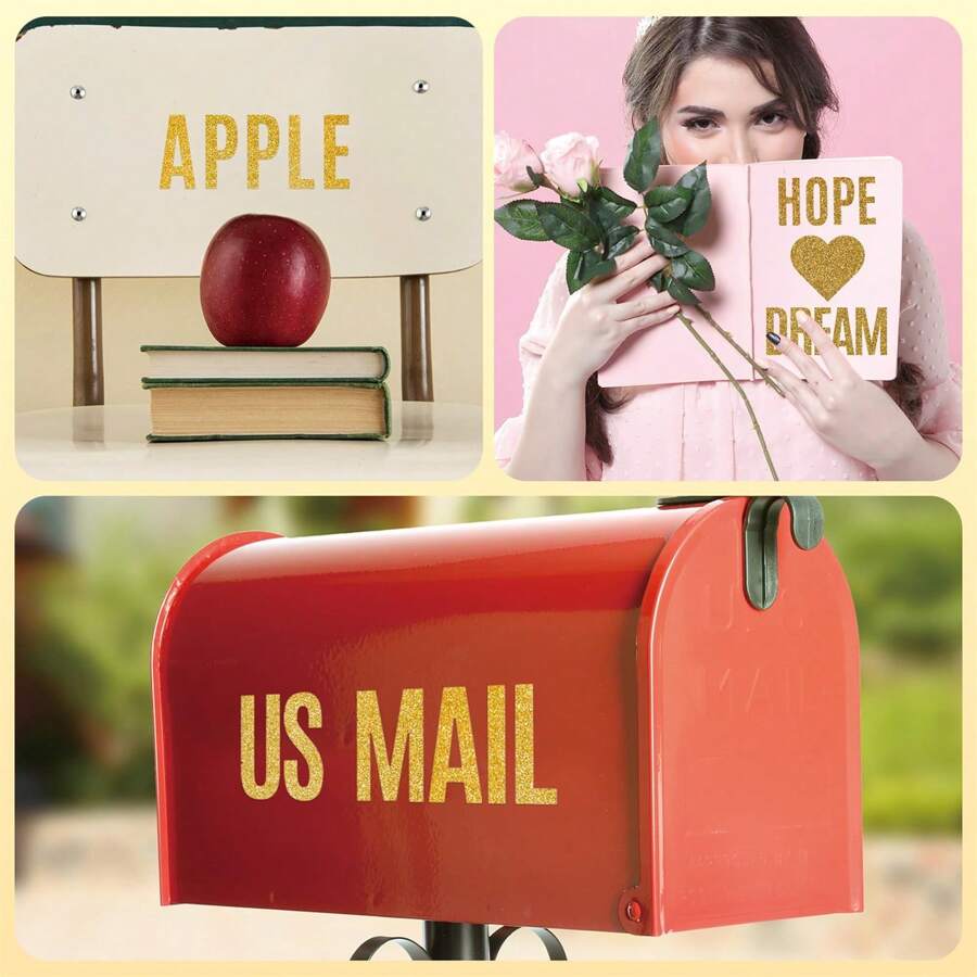 5 Sheet Self Adhesive Glitter Letters Stick On Letters Capital Letter ...