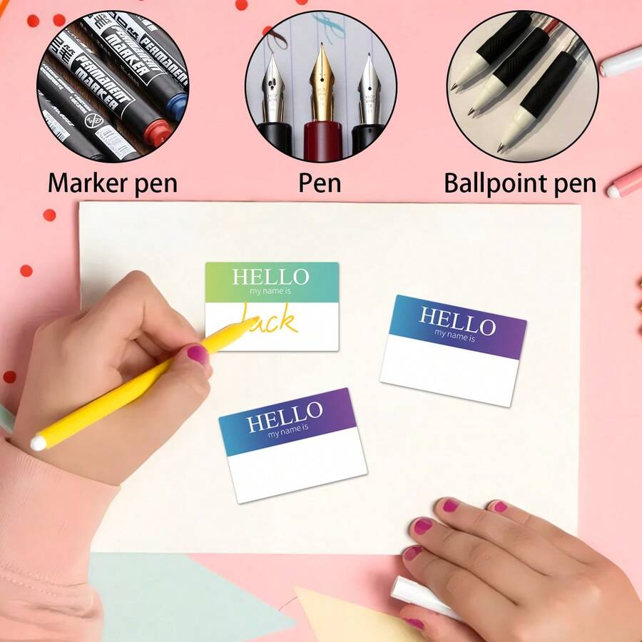 10 Sheets Name Tag Labels Creative Tag Stickers Name Tag Stickers 15 ...