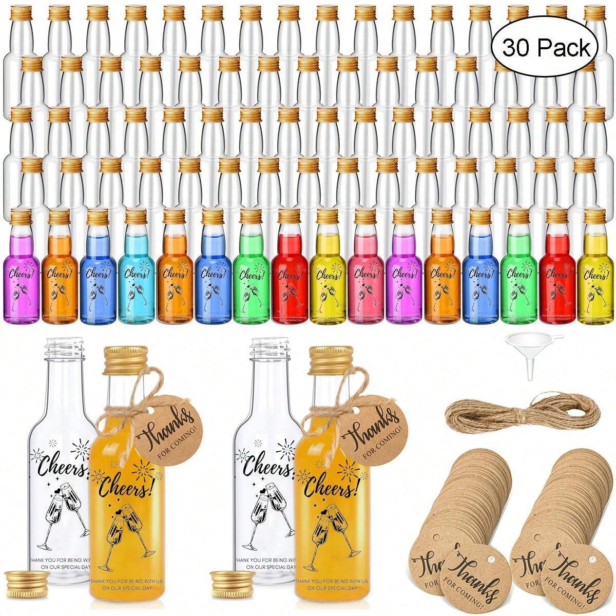 Wedding Item, 30 Packs Mini Wine Bottles Mini Wine Bottles With Gold ...