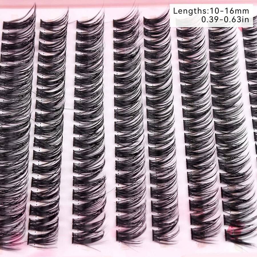 DIY 60P Eyelash Extension Set 180PCS 10mm-16mm Eyelash Cluster C Curly ...