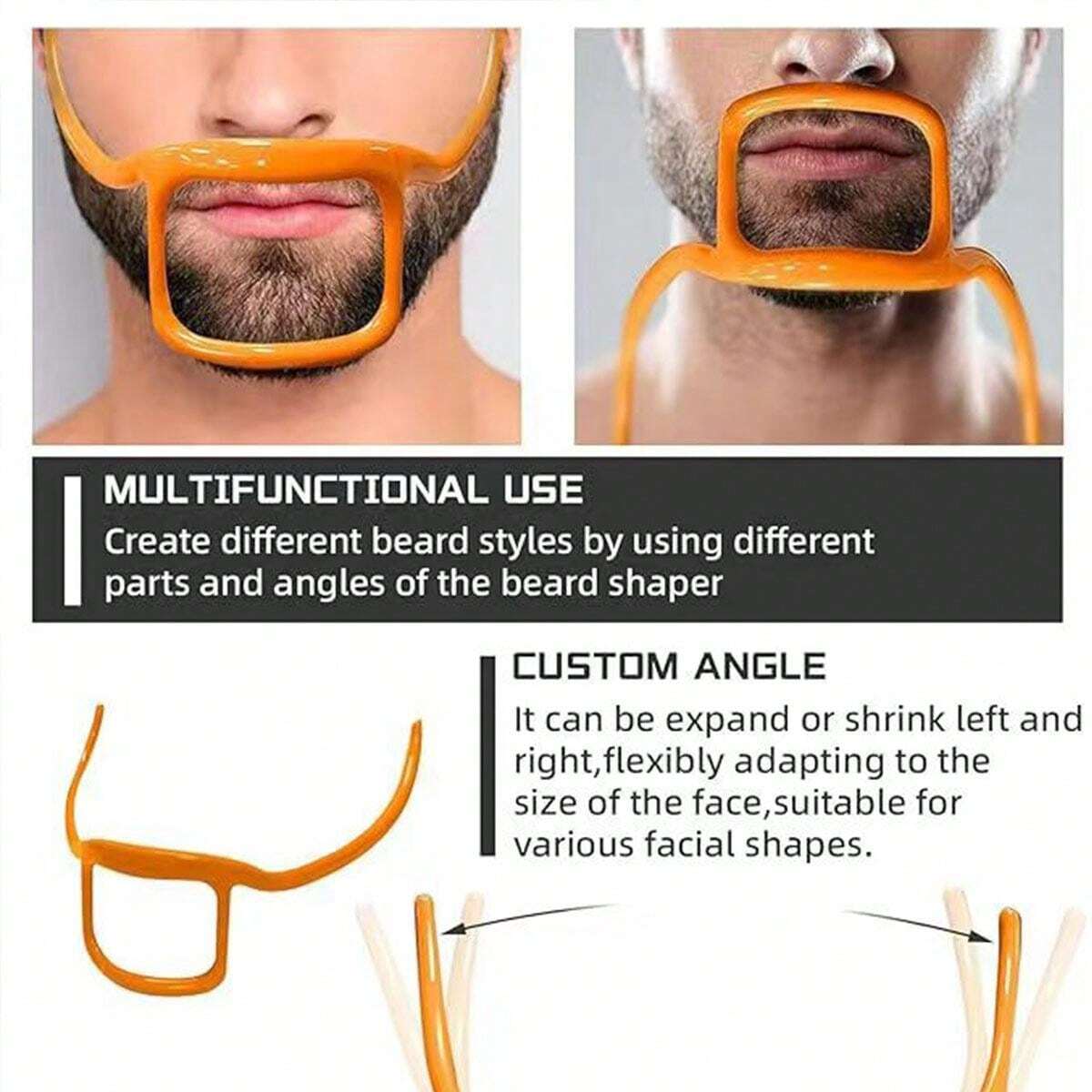 1pc Beard Shaping Tool, For Sideburns, Cheeks And Jawline, Facial Hair ...