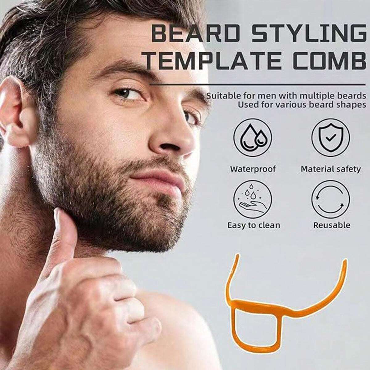 1pc Beard Shaping Tool, For Sideburns, Cheeks And Jawline, Facial Hair ...