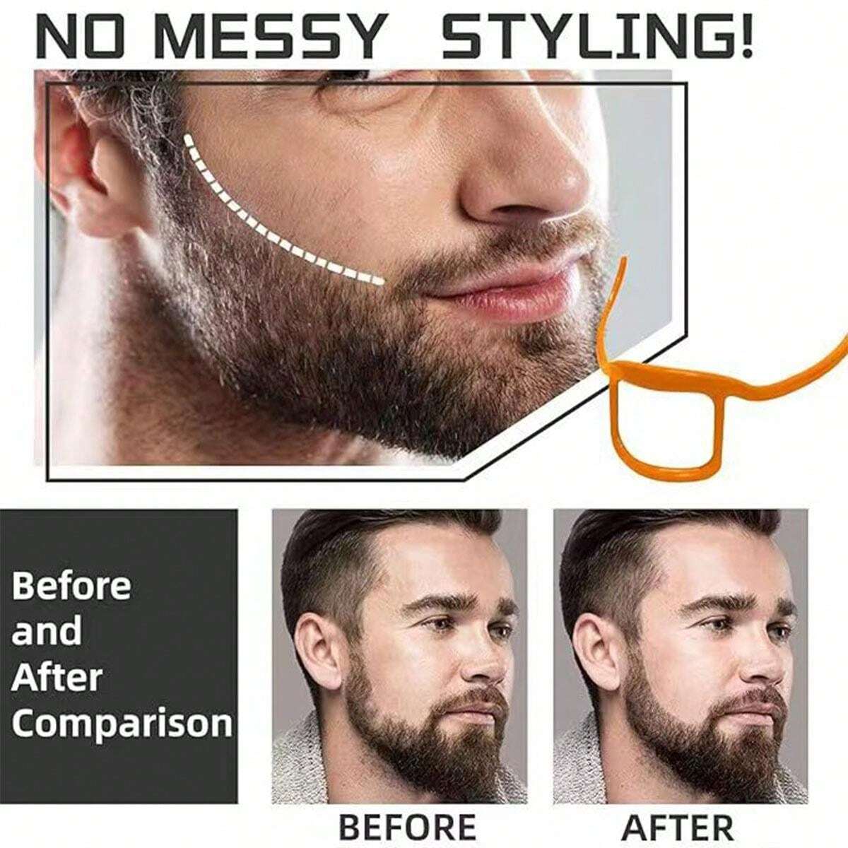 1pc Beard Shaping Tool, For Sideburns, Cheeks And Jawline, Facial Hair ...