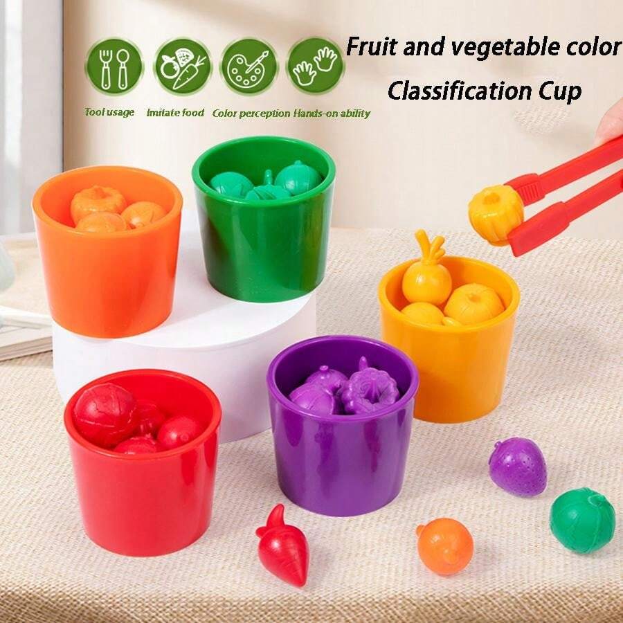 Children's Fruit And Vegetable Color Sorting Cup, Color Recognition ...