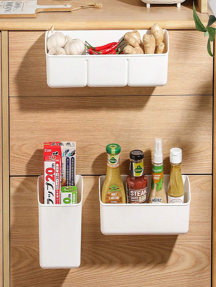 Wall-Mounted Storage Box Cabinet Door Hanging Basket For Storing Onion ...