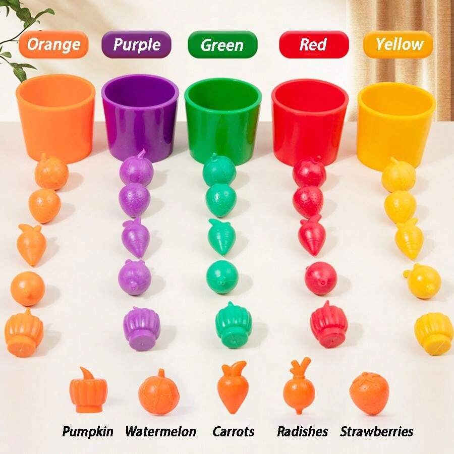 Children's Fruit And Vegetable Color Sorting Cup, Color Recognition ...