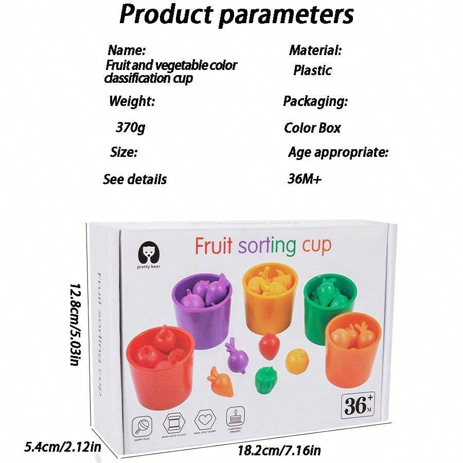 Children's Fruit And Vegetable Color Sorting Cup, Color Recognition ...
