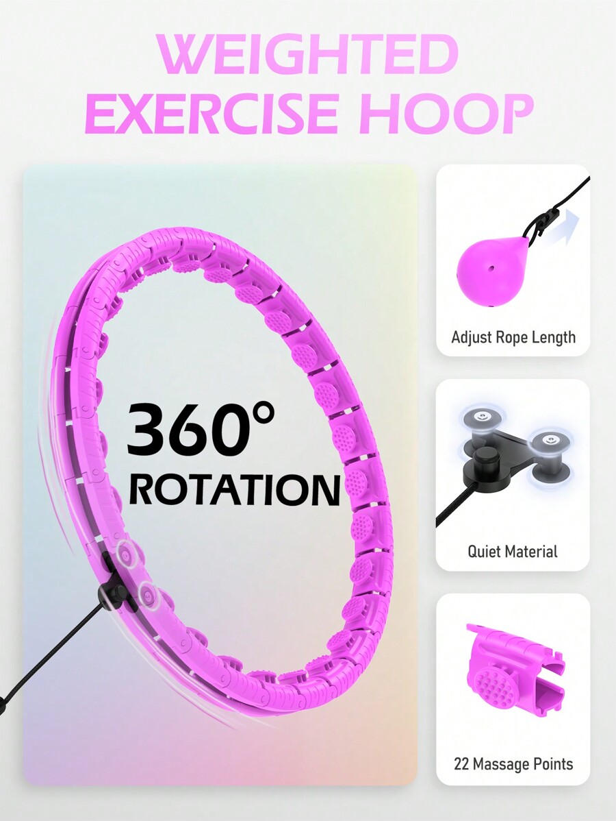 JLoibao Weighted Hula Circle With 26 Links(56 Inch) For Adults Weight ...