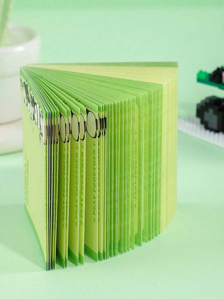 4pcs Simple Pocket Memo Pads With Cute Panda & Flower Design, Reminder ...