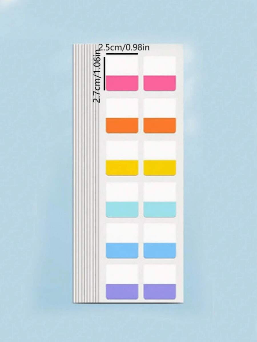 10 Sheets, 120pcs Simple Fluorescent Color Writable, Semi-Transparent ...