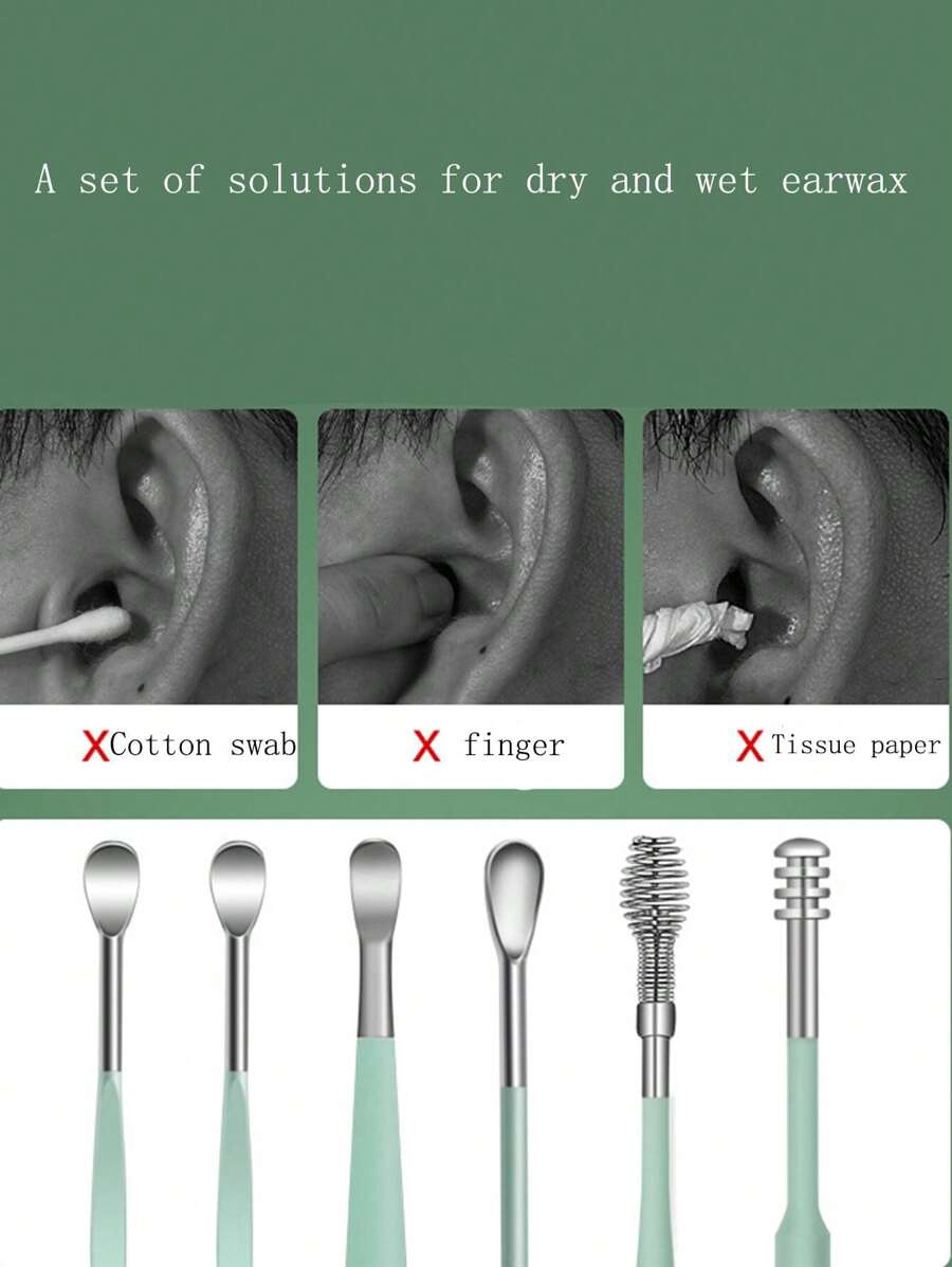 6pcsEar Digging Spoon Set Ear Digging Ear Collecting Tool Special ...