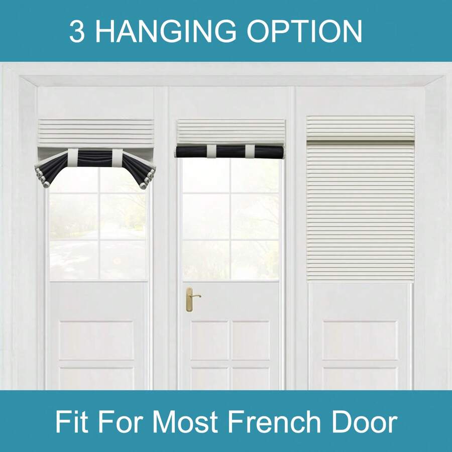 1 Panel Cream White French Door Curtains Door Blinds Style, Blackout ...