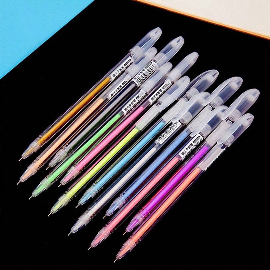 12-Color DIY Photo Album Highlighter Pens, 0.5mm Fine Tip Marker Pens ...