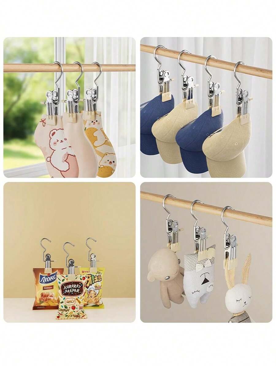 Multi-Functional Stainless Steel Clothes Clip Hook, Laundry Hooks ...