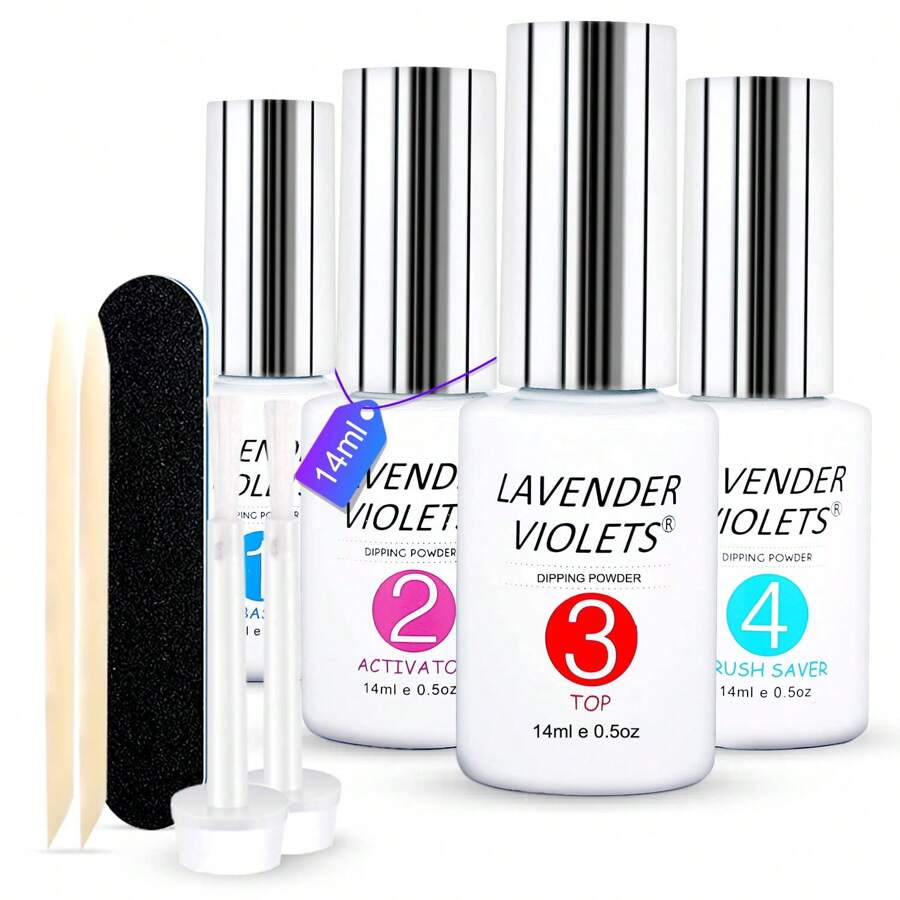4pcs X 14ml Dip Powder Liquid Set, Dipping Powder System Essential ...