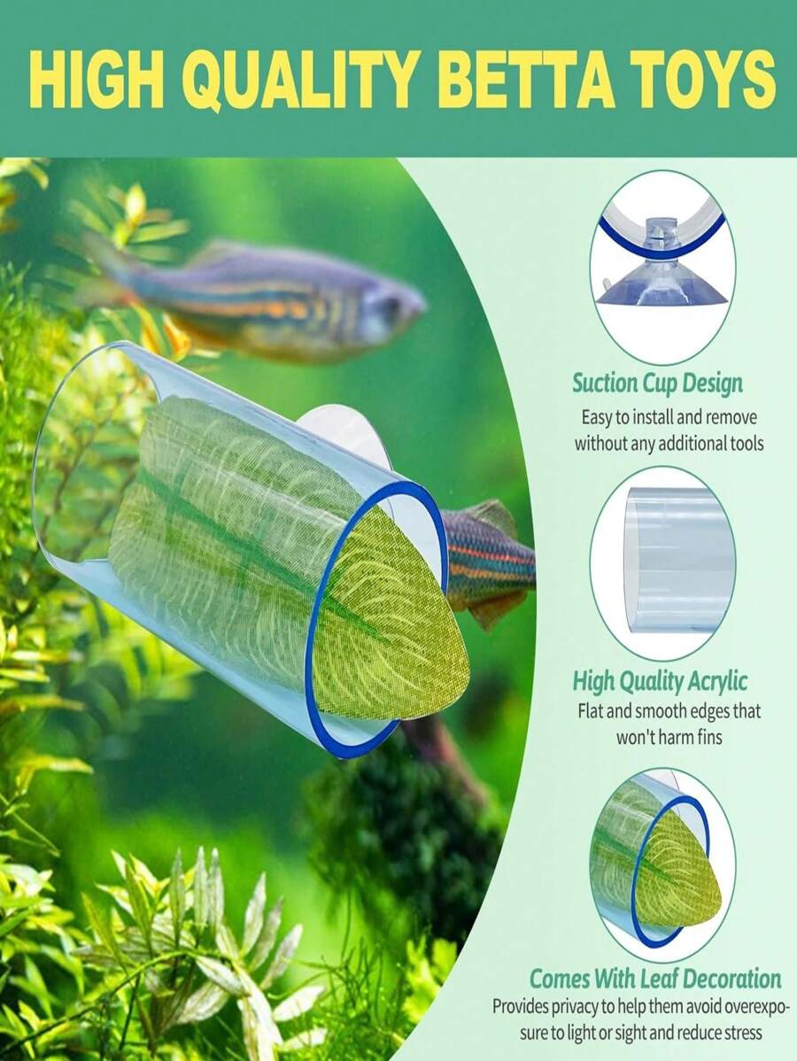 4PCS Betta Fish Acrylic Tube Tunnel Betta Fish Toy Betta Fish Tunnel ...