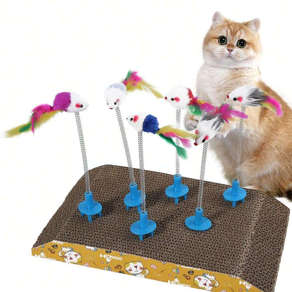 Random Mouse & Cat Scratch Board Toys, Cardboard Cat Toys, Rocking ...
