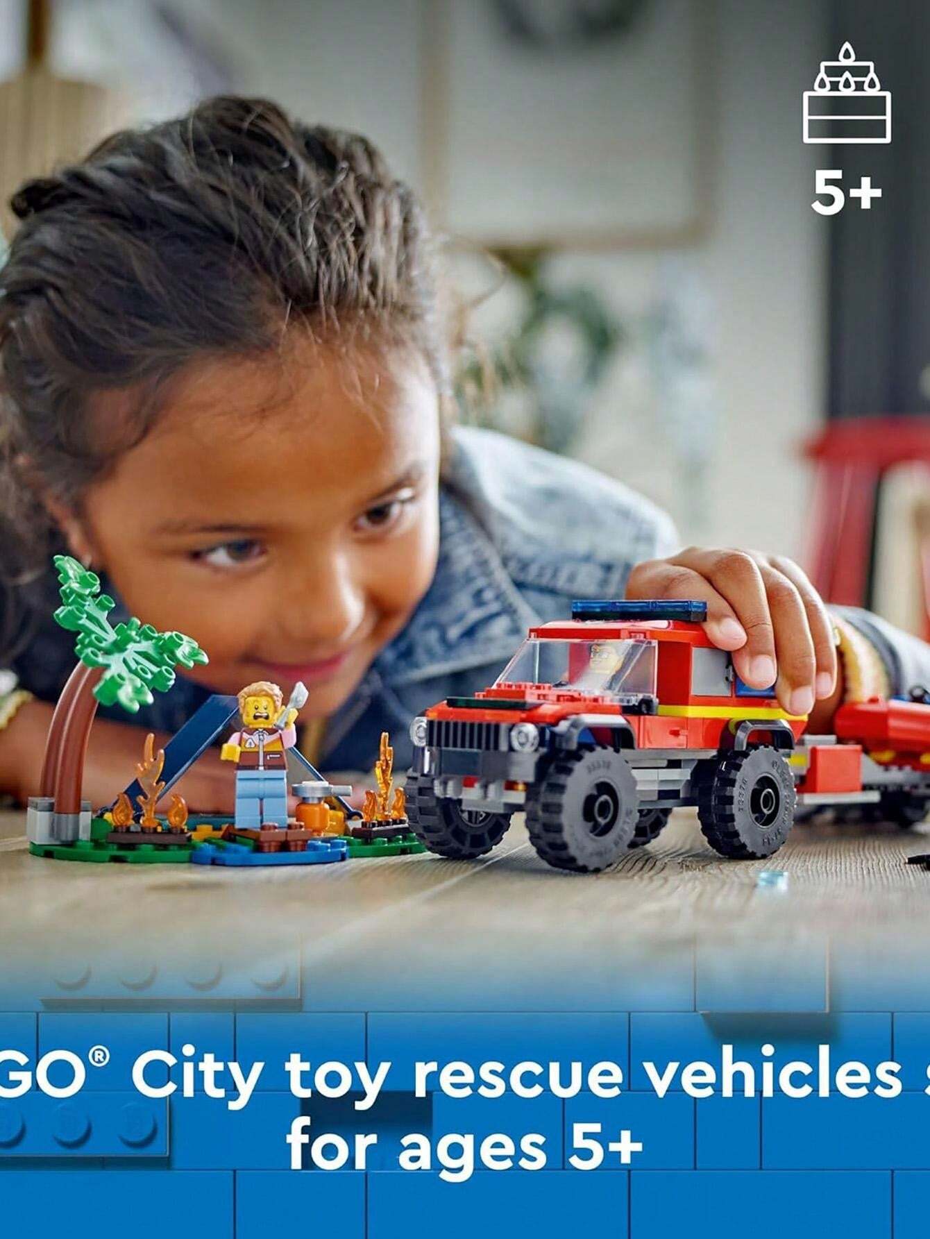 LEGO Building Block City Series Fire Truck And Lifeboat Assembly Block ...