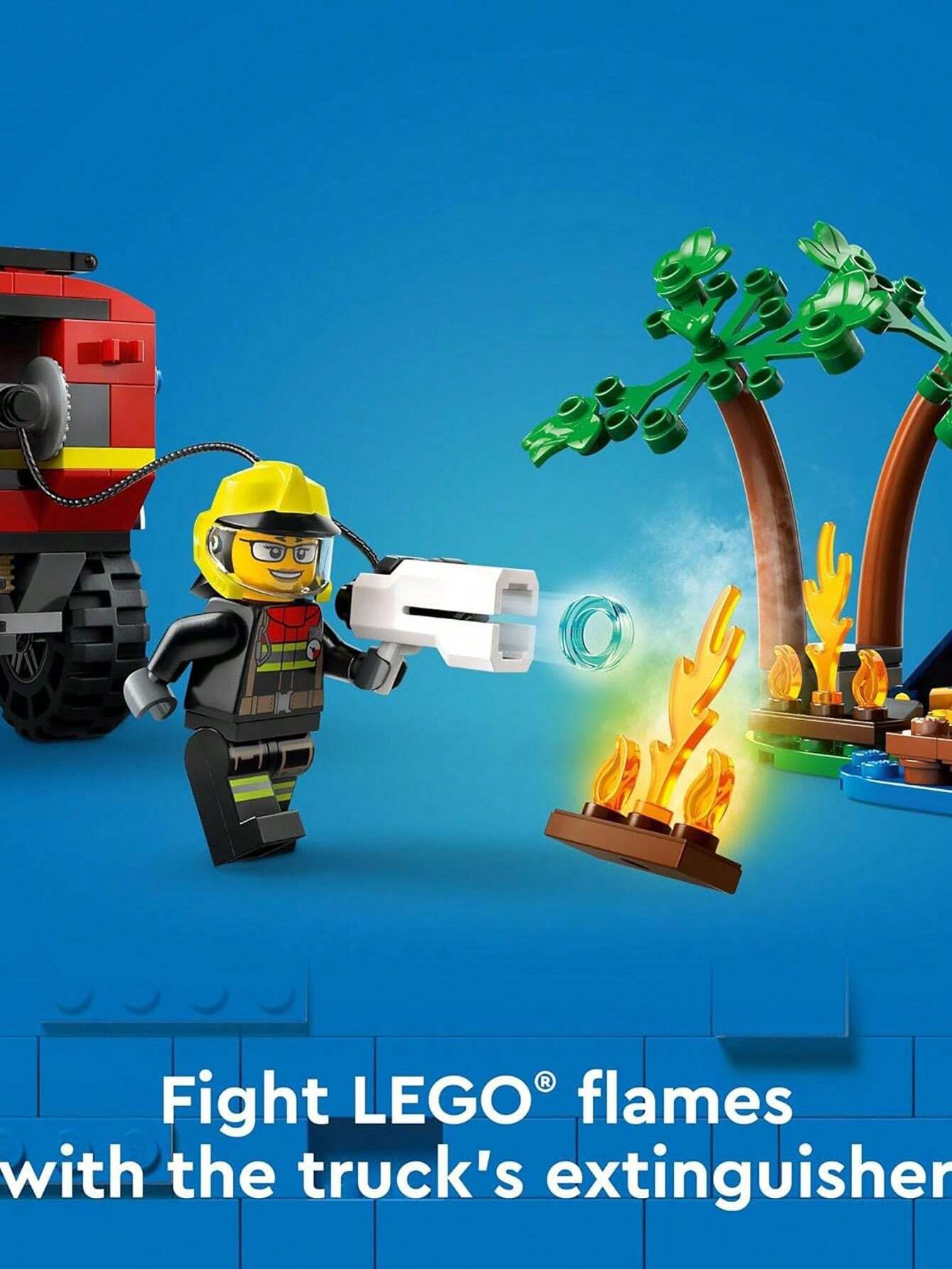 LEGO Building Block City Series Fire Truck And Lifeboat Assembly Block ...